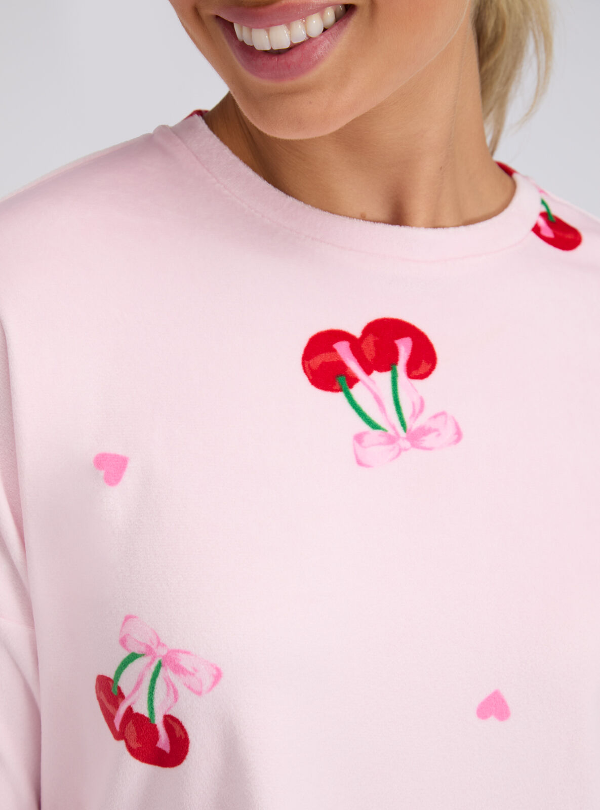 Cherry velour short pyjama set | Boux Avenue UK