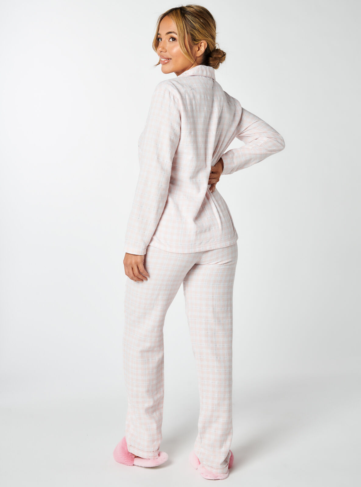 Pink gingham matching pyjamas in a bag | Powder Pink | Boux Avenue UK