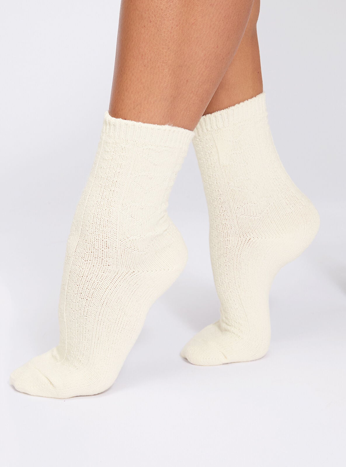 Super soft heart fluffy ankle socks | Ivory Mix | Boux Avenue UK