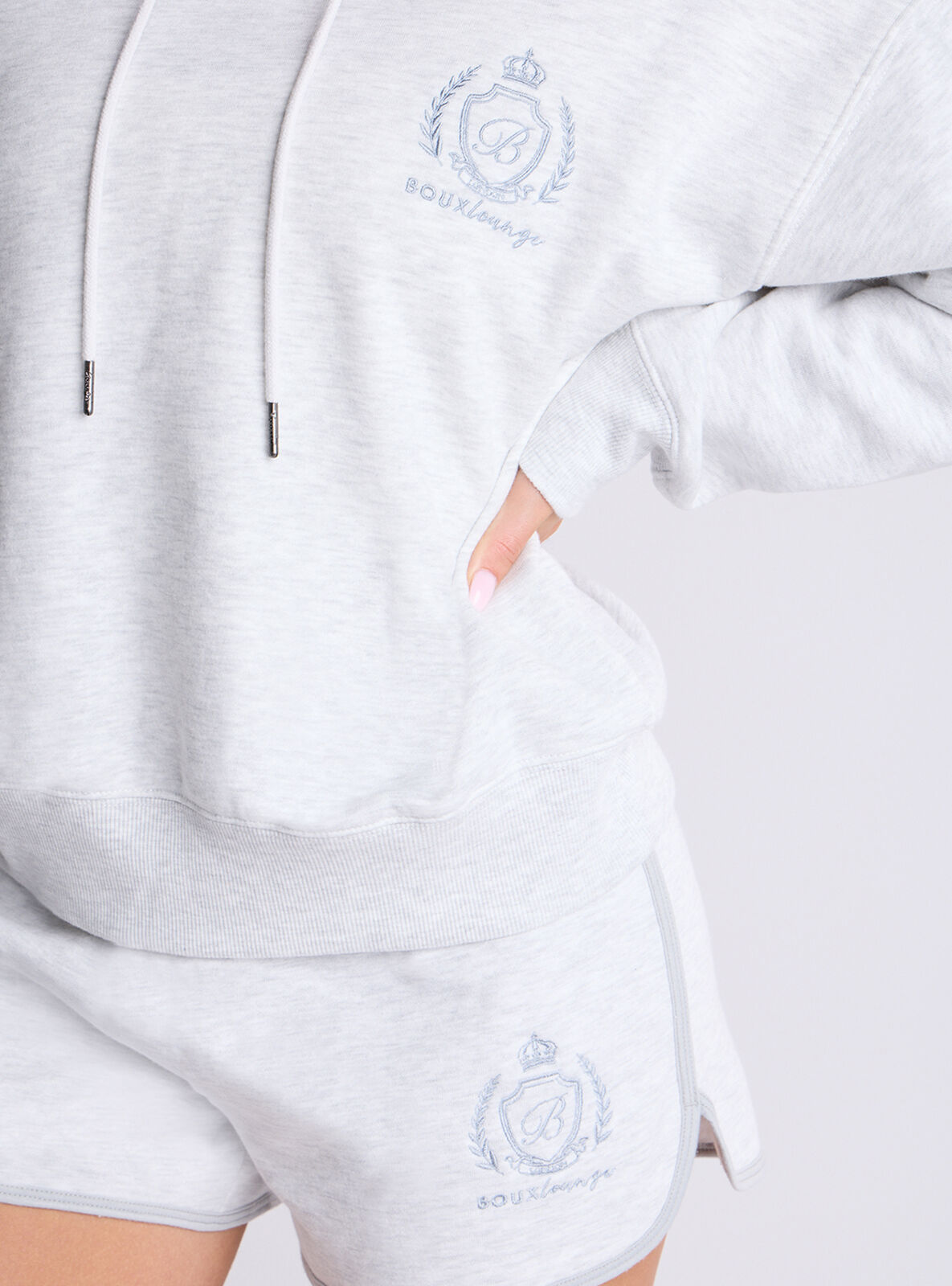 Boux lounge sweat runner shorts | Grey Marl Mix | Boux Avenue UK