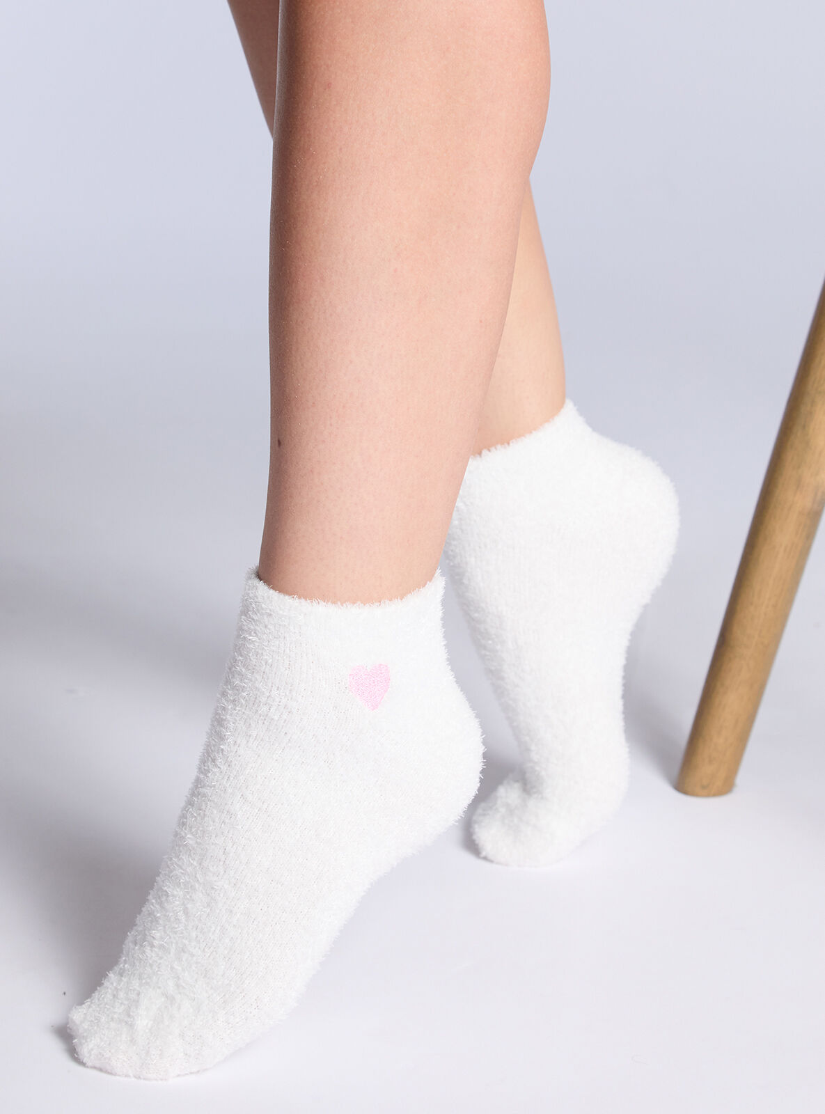 2 pack heart fluffy trainer socks | Pink Mix | Boux Avenue UK