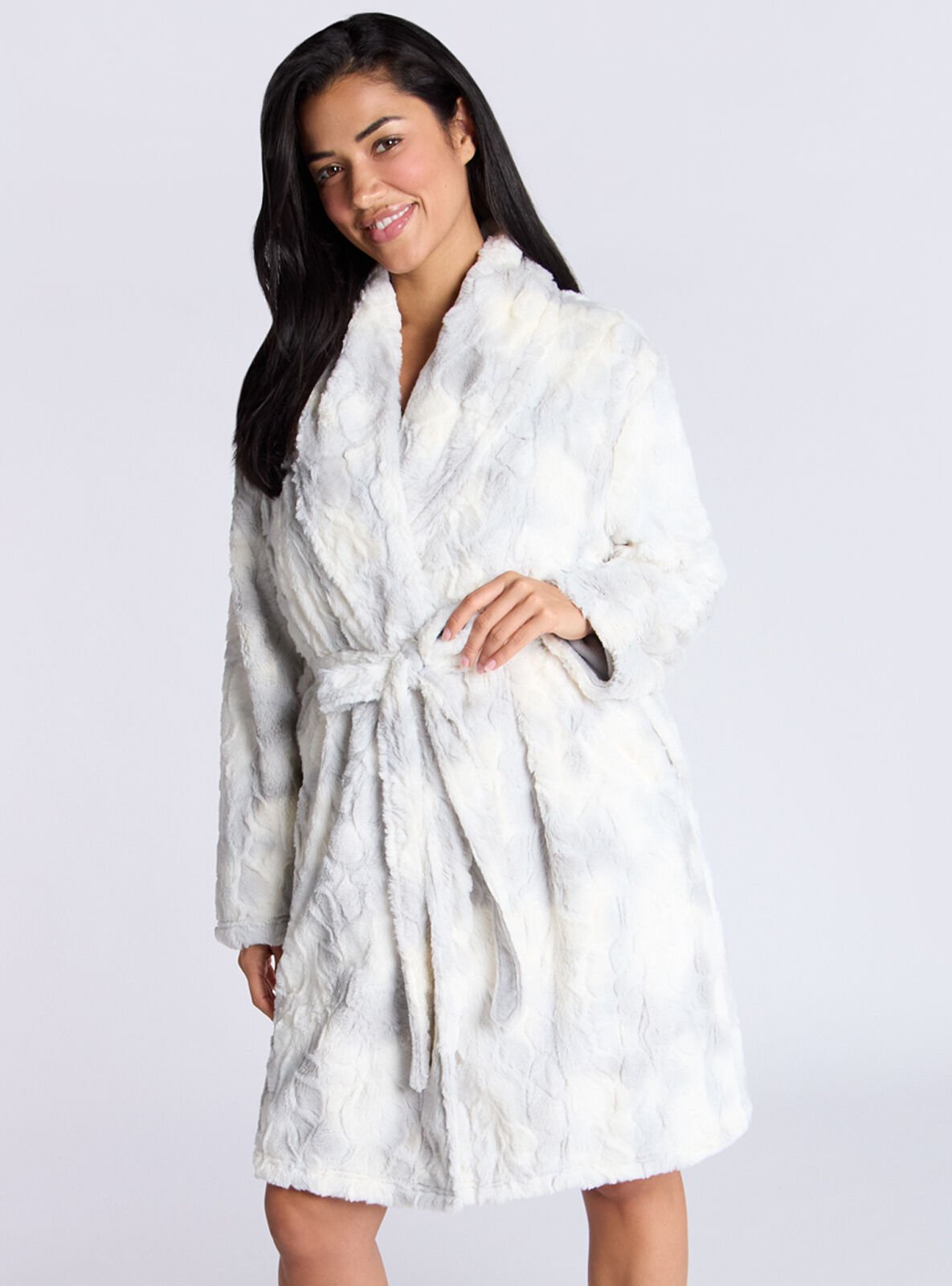 Fluffy ombre midi dressing gown | Boux Avenue UK
