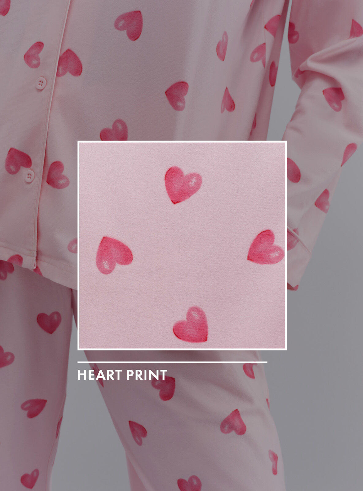 Heart print pyjamas in a bag | Pink Mix | Boux Avenue UK