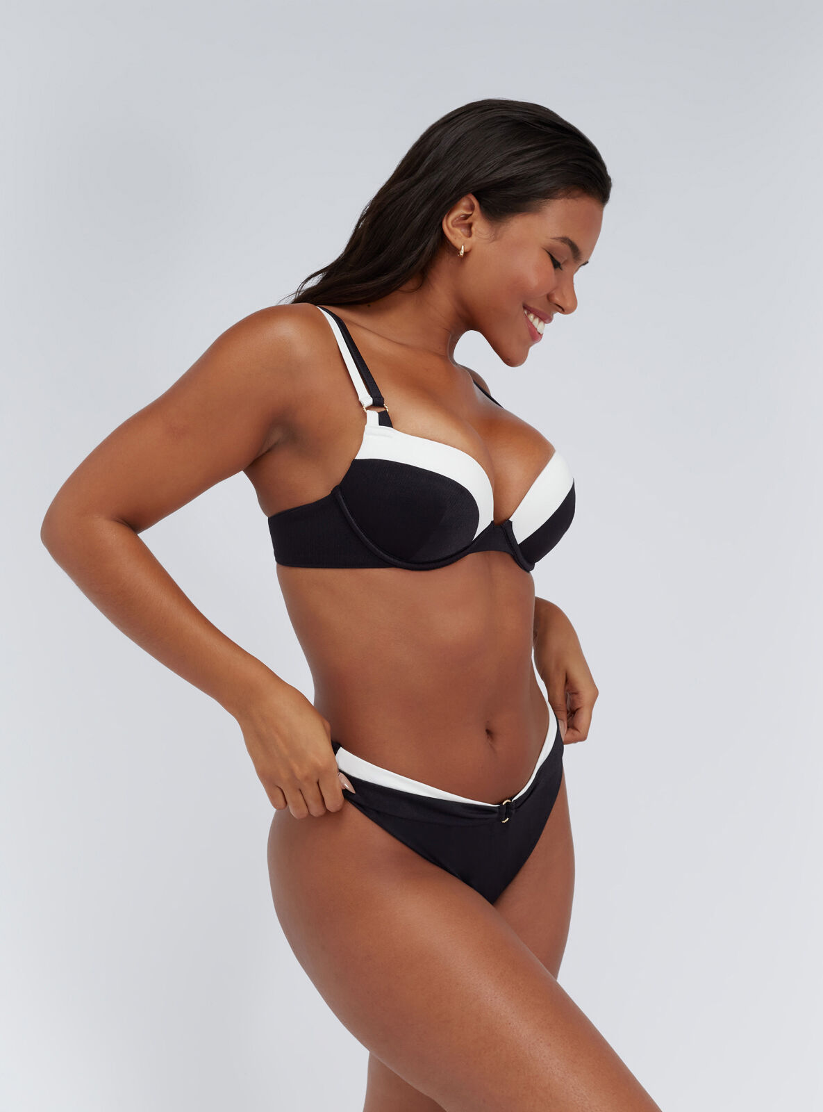 Agadir push up bikini top | Black Mix | Boux Avenue UK