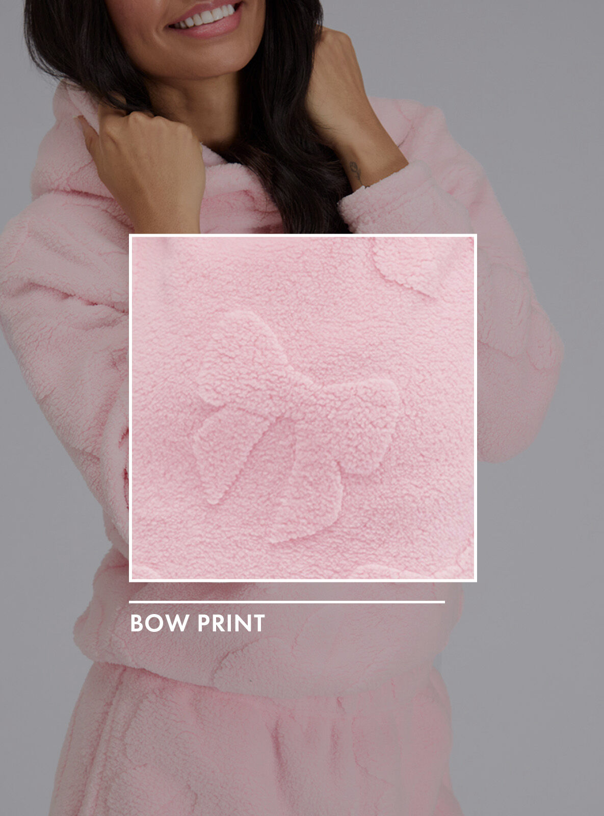 Fluffy bow short lounge set | Boux Avenue UK