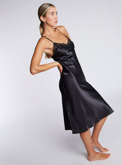 Black Satin Pyjamas & Women's Satin Nightwear Sets | Boux Avenue
