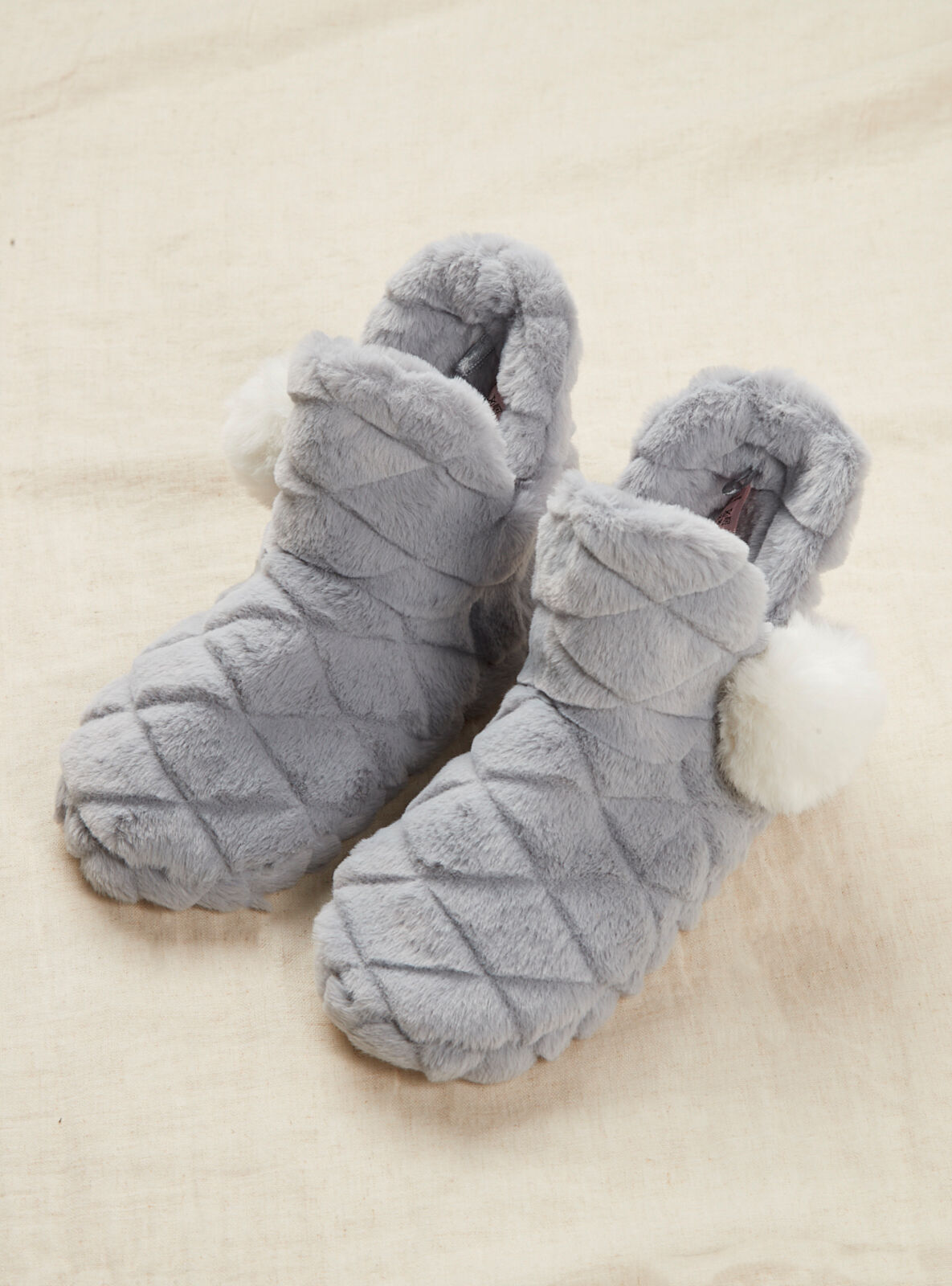 Textured boot slippers | Grey Mix | Boux Avenue UK