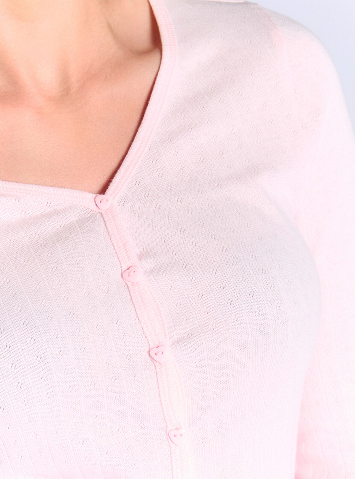 Lettuce edge cotton pointelle pyjama set | Pink | Boux Avenue UK