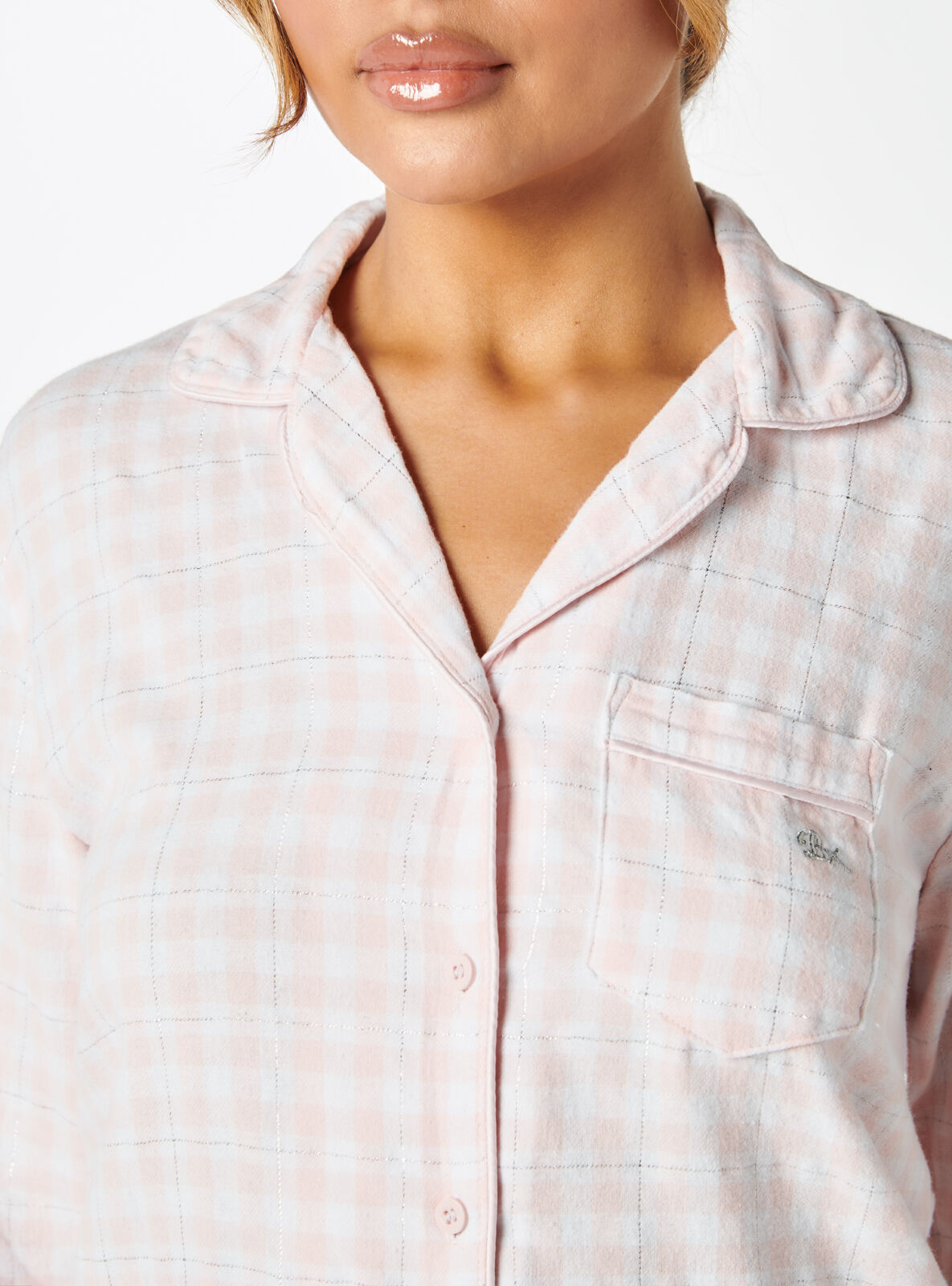 Pink gingham matching pyjamas in a bag | Powder Pink | Boux Avenue UK