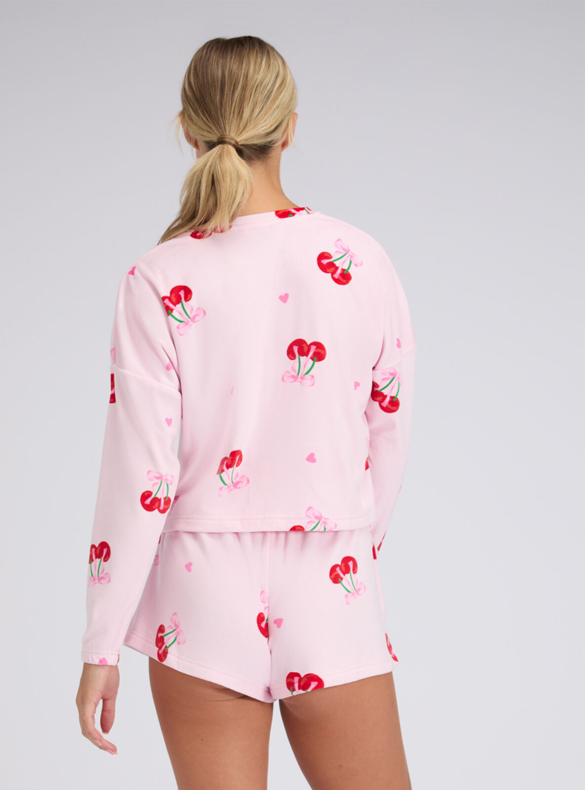 Cherry velour short pyjama set | Boux Avenue UK